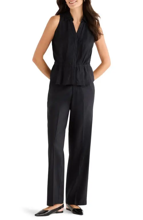NIC+ZOE Lenox Linen Blend Pants - Black Onyx