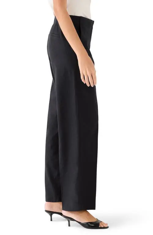NIC+ZOE Lenox Linen Blend Pants - Black Onyx