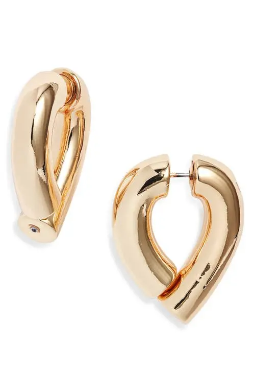 OPEN EDIT Inverted Teardrop Front/back Earrings - Gold
