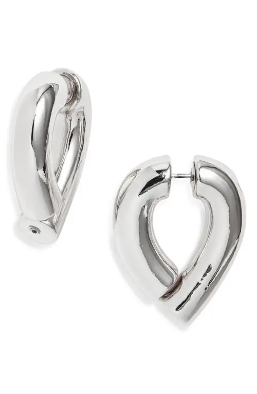 OPEN EDIT Inverted Teardrop Front/back Earrings - Silver