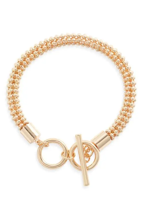 OPEN EDIT Ball Chain Toggle Bracelet - Gold