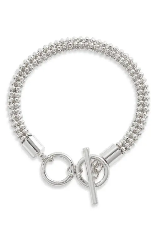 OPEN EDIT Ball Chain Toggle Bracelet - Silver