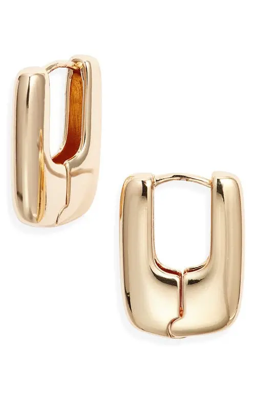 OPEN EDIT Geometric Huggie Hoop Earrings - Gold