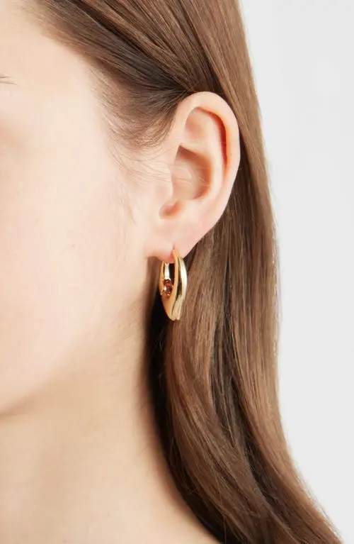 OPEN EDIT Set Of 3 Geometric Huggie Hoop Earrings - Gold