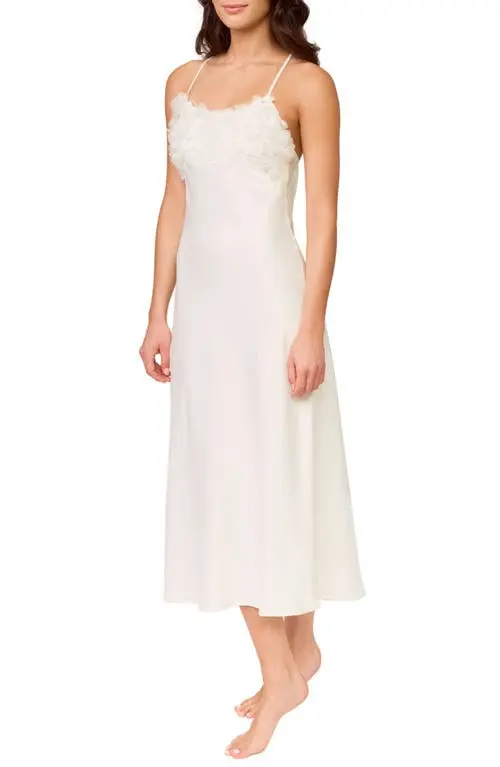 Rya Collection Haven 3d Floral Organza Charmeuse Nightgown