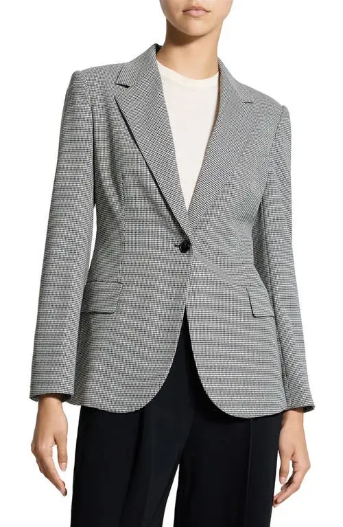 Theory Lynnia Houndstooth Blazer - Black Multi