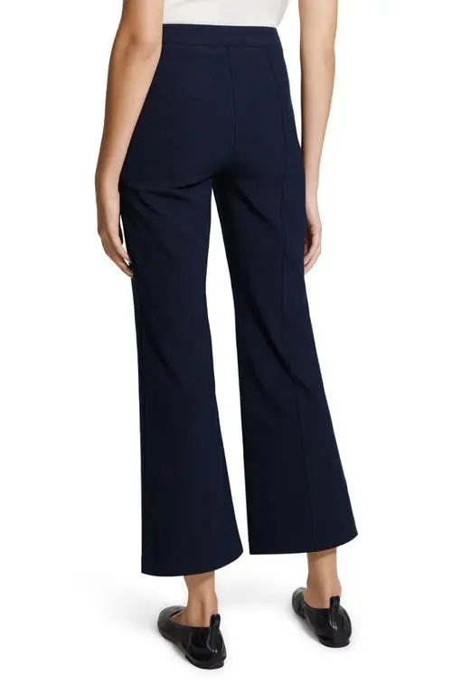 Theory Pintuck Kick Flare Trousers - Midnight Navy