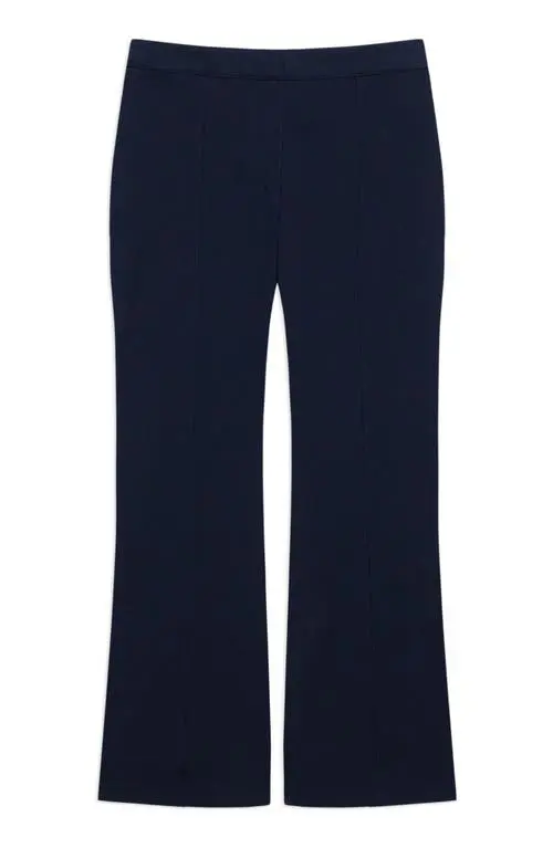 Theory Pintuck Kick Flare Trousers - Midnight Navy