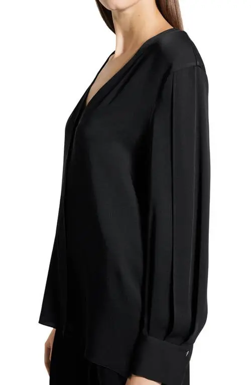 Theory Woven Silk Shirt - Black