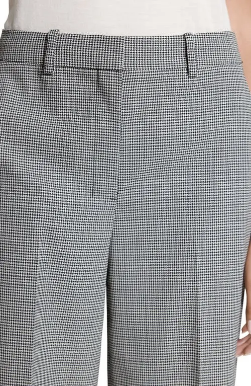 Theory Plaid Wide-leg Wool-blend Pants