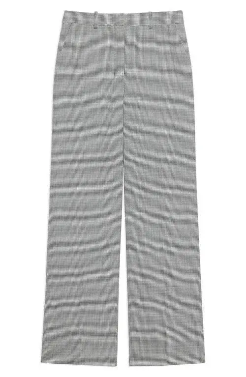 Theory Plaid Wide-leg Wool-blend Pants