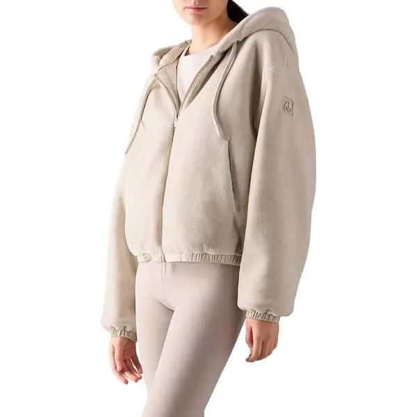 Moose Knuckles Eaton Bunny Reversible Faux Fur Hooded Jacket - Alabaster/monogram