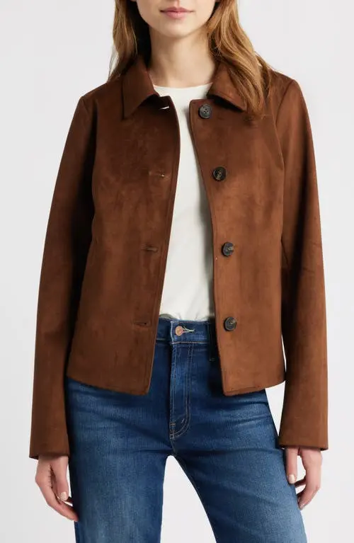 Michael Kors Faux Suede Button-front Jacket