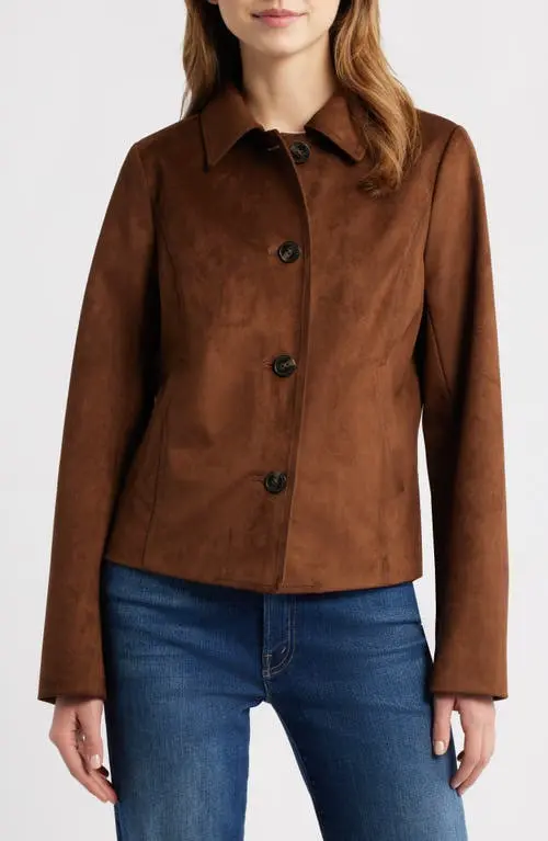 Michael Kors Faux Suede Button-front Jacket