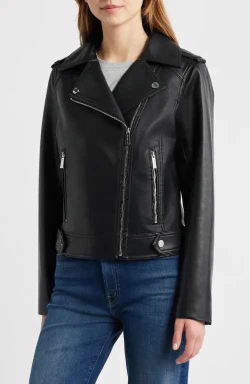 Michael Kors Faux Leather Moto Jacket