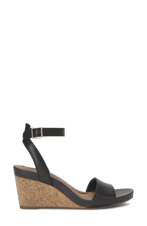 Lucky Brand Ankle Strap Platform Wedge Sandals - Black