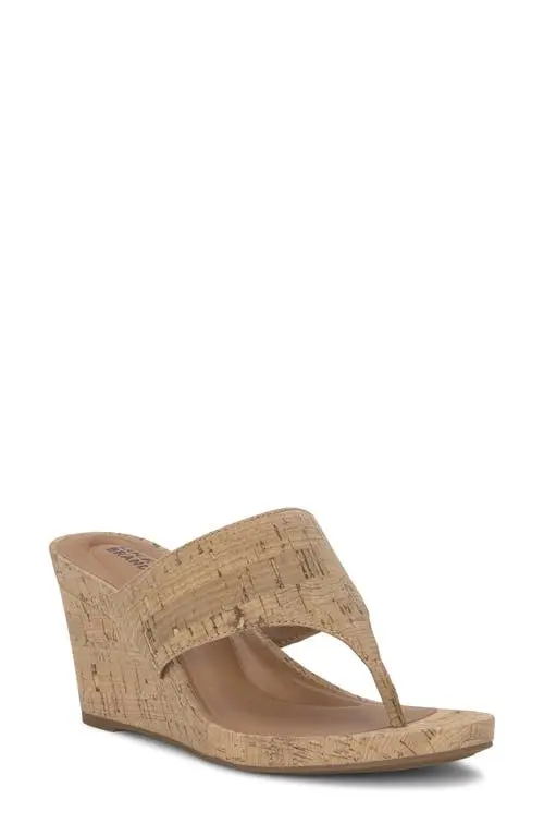 Lucky Brand Libbie Platform Wedge Flip Flop - Natural