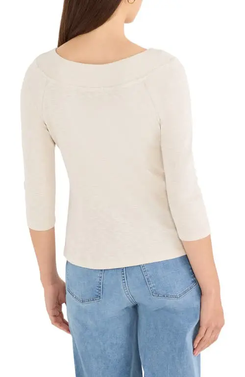 NIC+ZOE Boat Neck Three-quarter Sleeve Top - Coconut