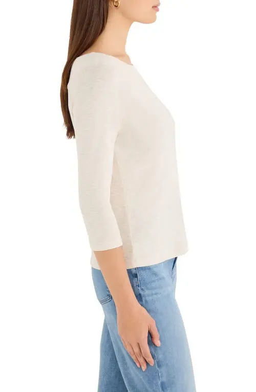 NIC+ZOE Boat Neck Three-quarter Sleeve Top - Coconut