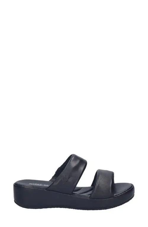 Josef Seibel Platform Wedge Slide Sandal - Black