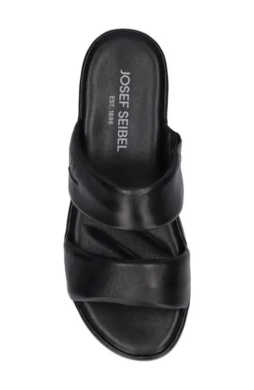 Josef Seibel Platform Wedge Slide Sandal - Black