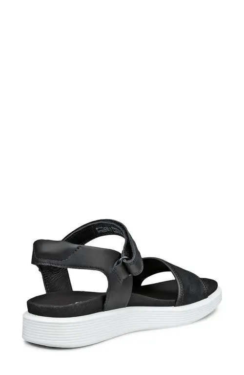 Ecco Soft Two-strap Sandal - Black/black