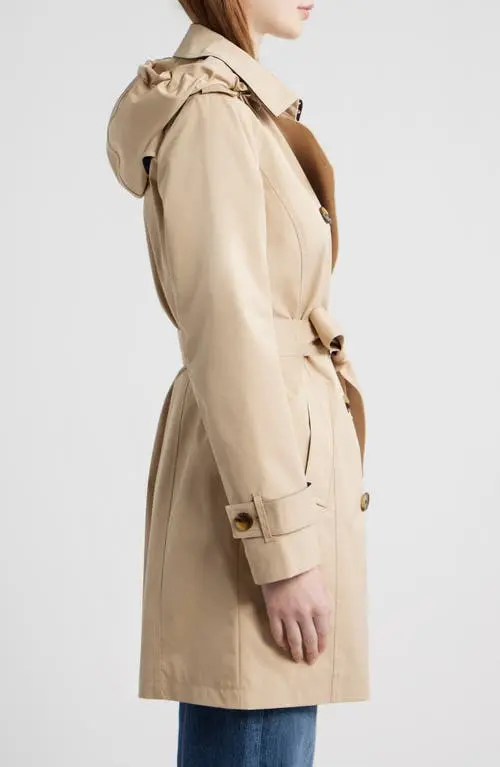 Michael Kors Double Breasted Hooded Trench Coat