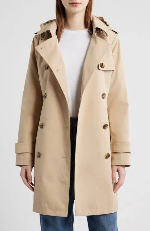 Michael Kors Double Breasted Hooded Trench Coat