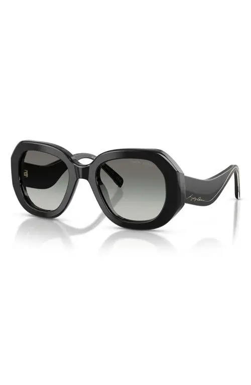 Armani Exchange 51mm Gradient Square Sunglasses - Black/grey Gradient