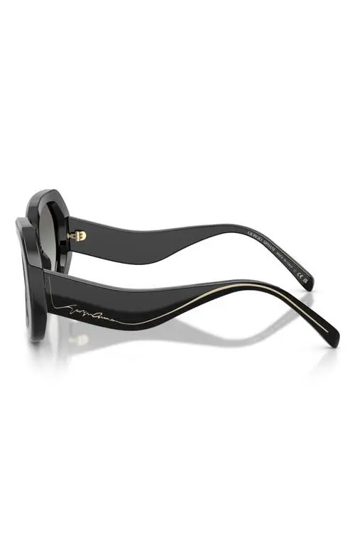 Armani Exchange 51mm Gradient Square Sunglasses - Black/grey Gradient
