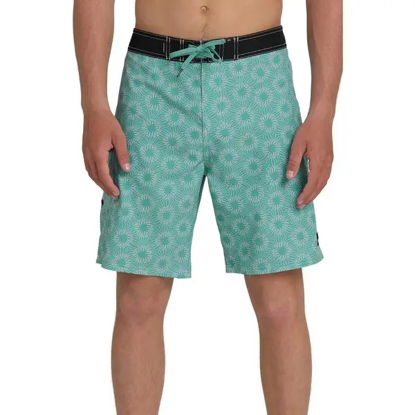 Quiksilver Ocean Mayhem Floral 19" Board Shorts - Aqua