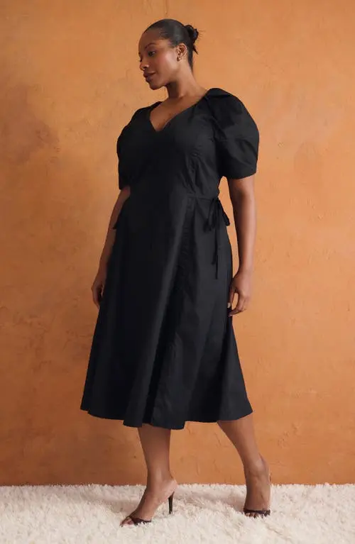 ESTELLE Kyah Faux Wrap A-line Dress