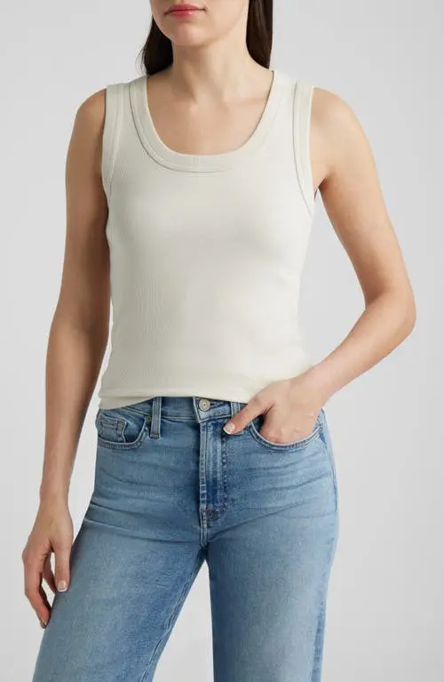 NIC+ZOE Perfect Knit Rib Scoop Neck Tank - Coconut