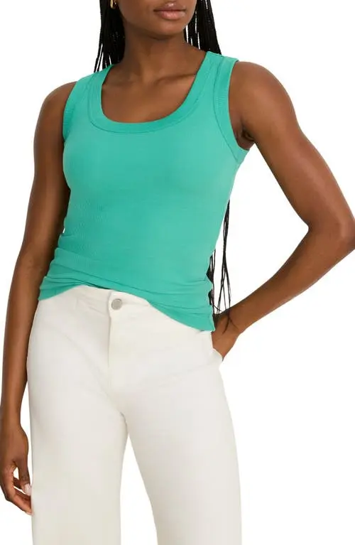NIC+ZOE Perfect Knit Rib Scoop Neck Tank - Emerald