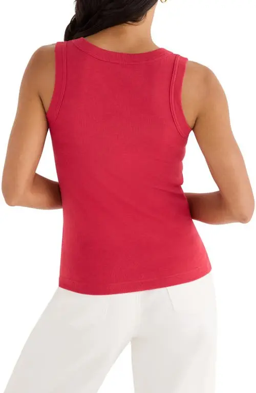NIC+ZOE Perfect Knit Rib Scoop Neck Tank - True Red