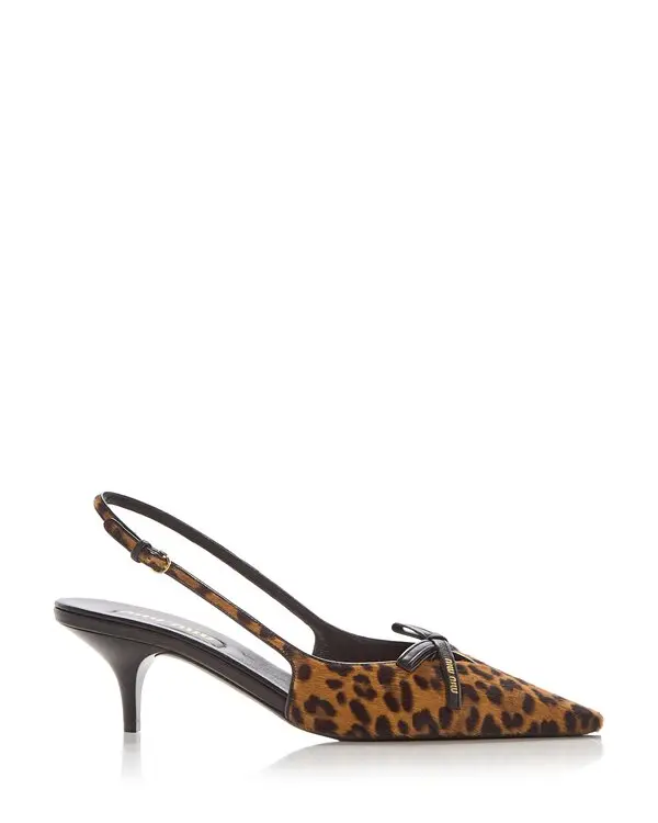 Miu Miu Calf Hair Slingback Pumps - Miele