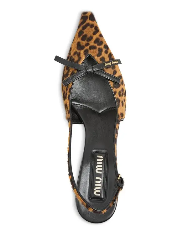 Miu Miu Calf Hair Slingback Pumps - Miele