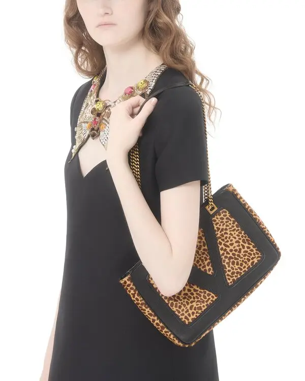Valentino Garavani Viva Superstar Small Leopard Print Tote - Tan