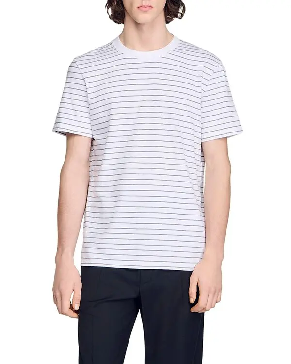 Sandro Striped Tee - White/black