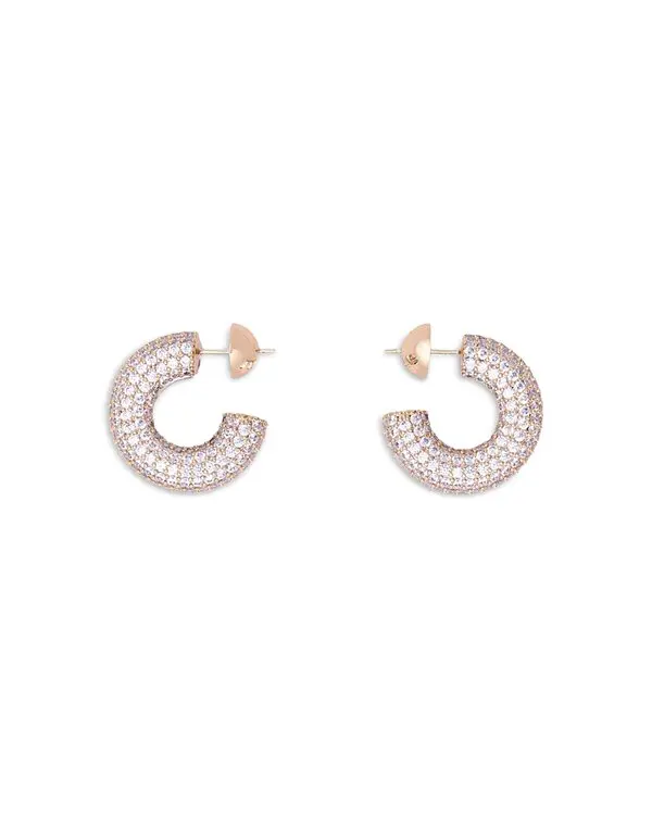 Maje Rhinestone Hoop Earrings - Gold Silver