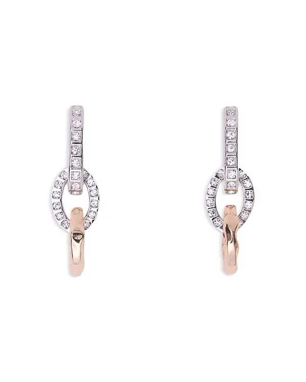 Maje Rhinestone Link Drop Earrings - Gold Silver