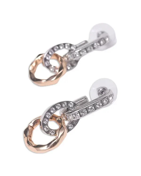 Maje Rhinestone Link Drop Earrings - Gold Silver