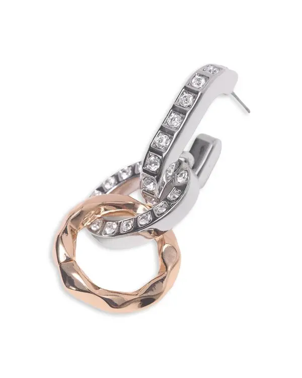 Maje Rhinestone Link Drop Earrings - Gold Silver