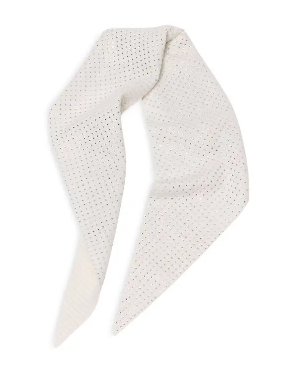 Maje Rhinestone Embellished Wool Triangle Scarf - Ecru