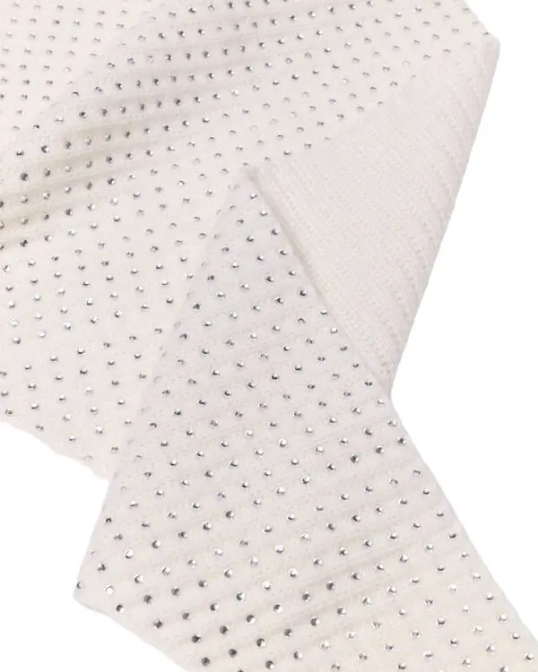Maje Rhinestone Embellished Wool Triangle Scarf - Ecru