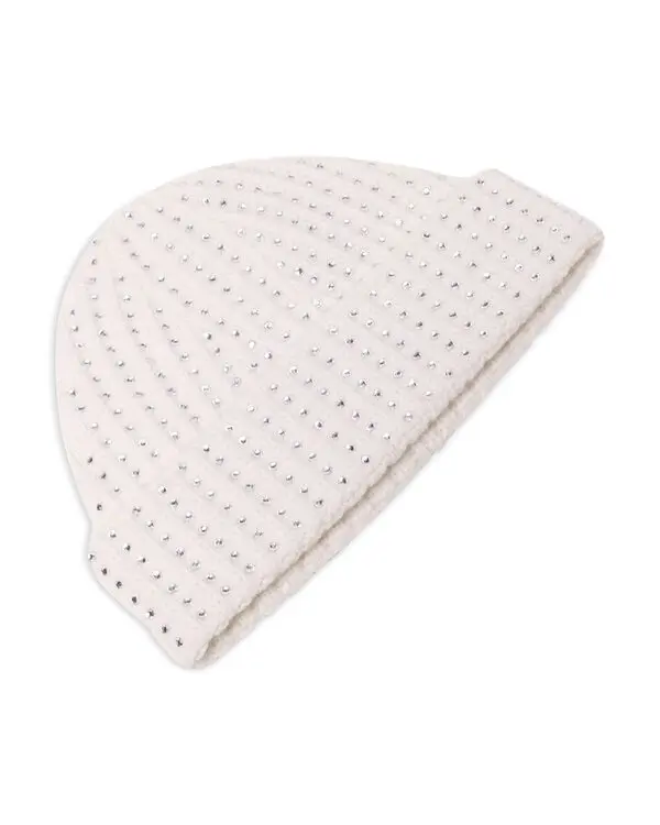 Maje Rhinestone Embellished Wool Beanie - Ecru