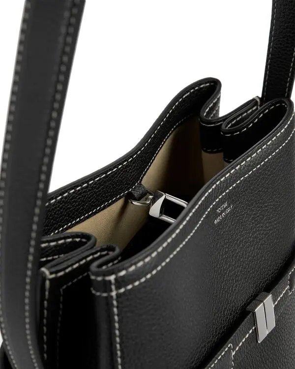 TOTEME Belted Leather Bucket Bag - Black