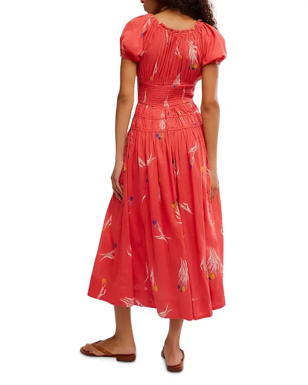 Free People Complete Me Midi Dress - Coral Combo