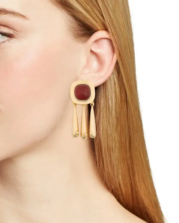 Aqua Resin Beaded Drop Earrings