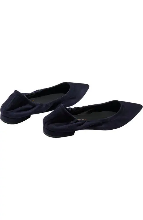 MARGAUX Roma Ballet Flats - Indigo Suede